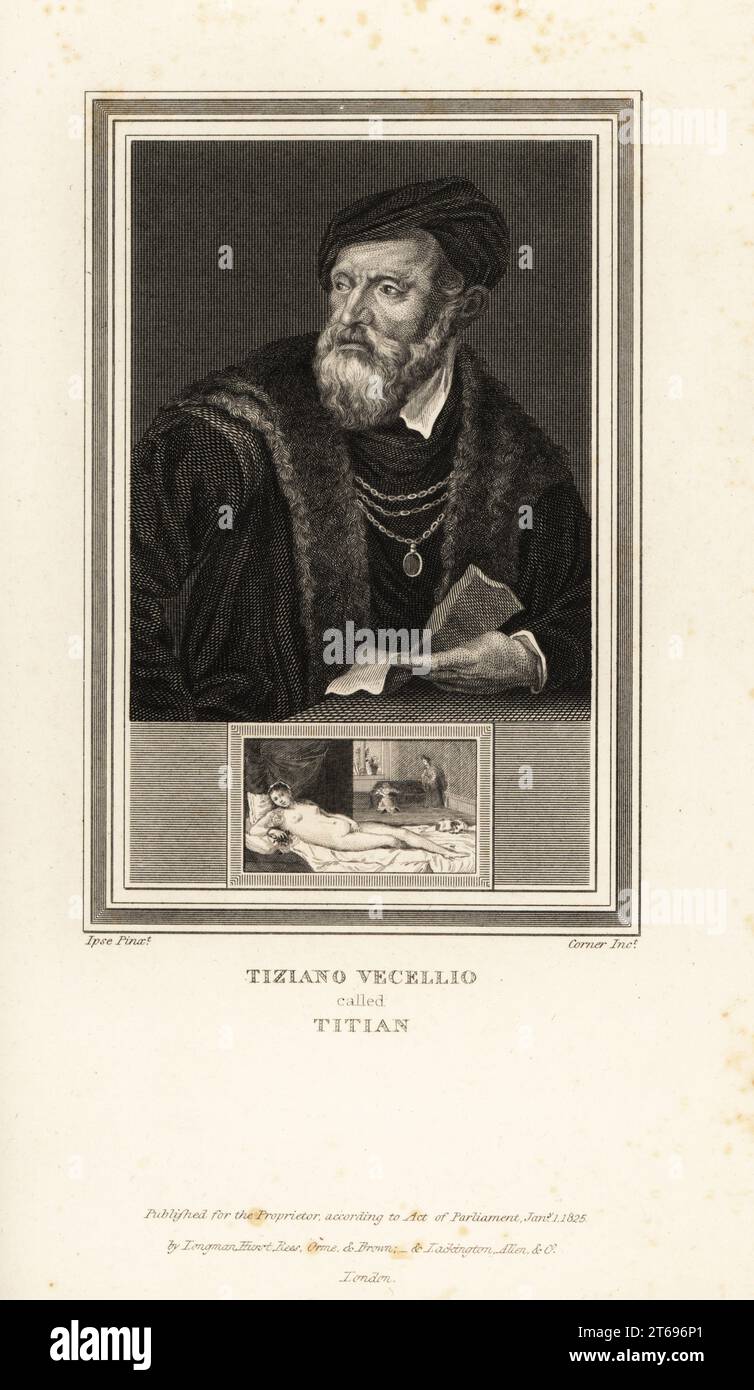 Porträt von Tizian oder Tiziano Vecello, italienischer Maler in der ...