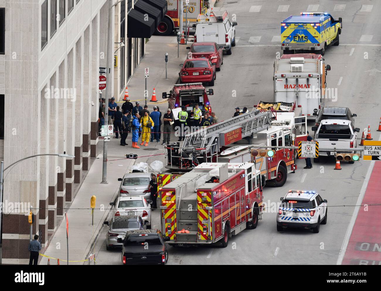 Austin Texas USA, 9. November 2023: Die Gefahreneinheiten der Austin ...