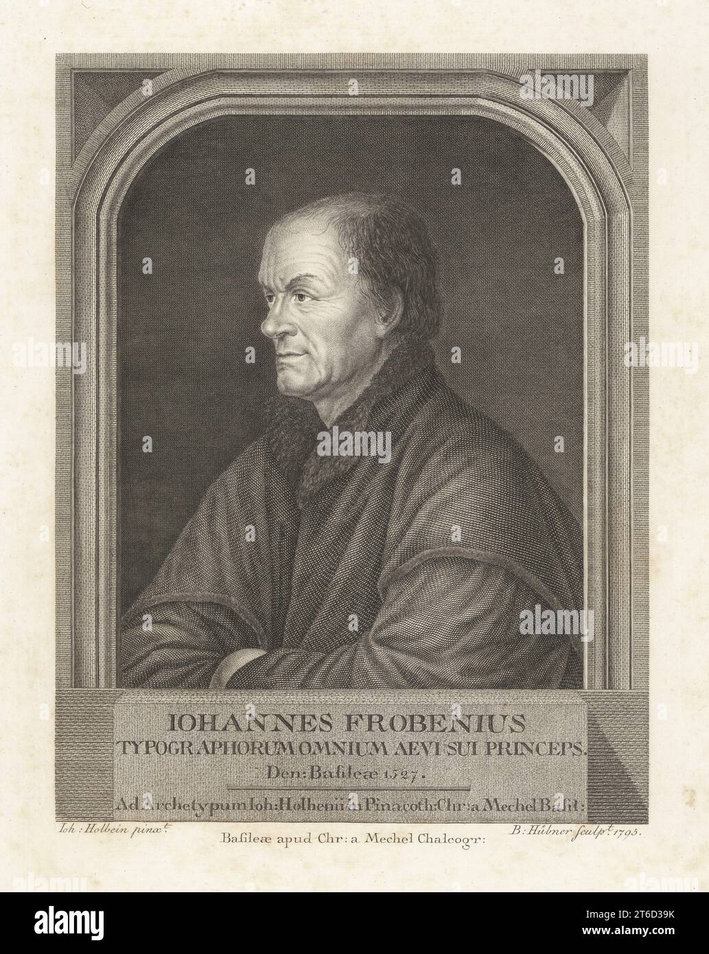 Porträt von Johann Froben, c. 1460-1527. Berühmter Drucker, Verleger ...
