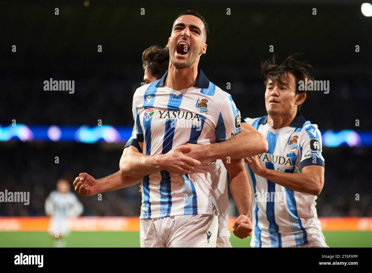 Mikel Merino von Real Sociedad feiert, nachdem er das erste Tor seines ...