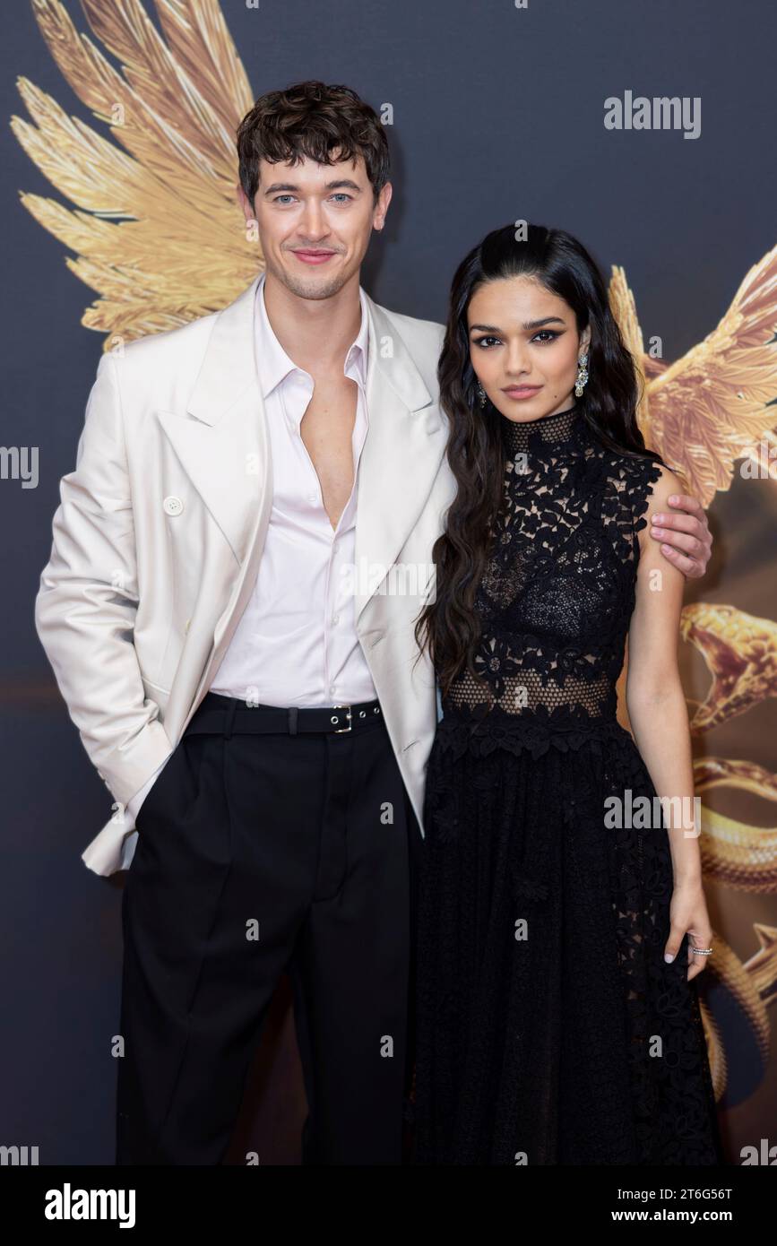 Tom Blyth, and Rachel Zegler pose for photographers upon arrival at the ...