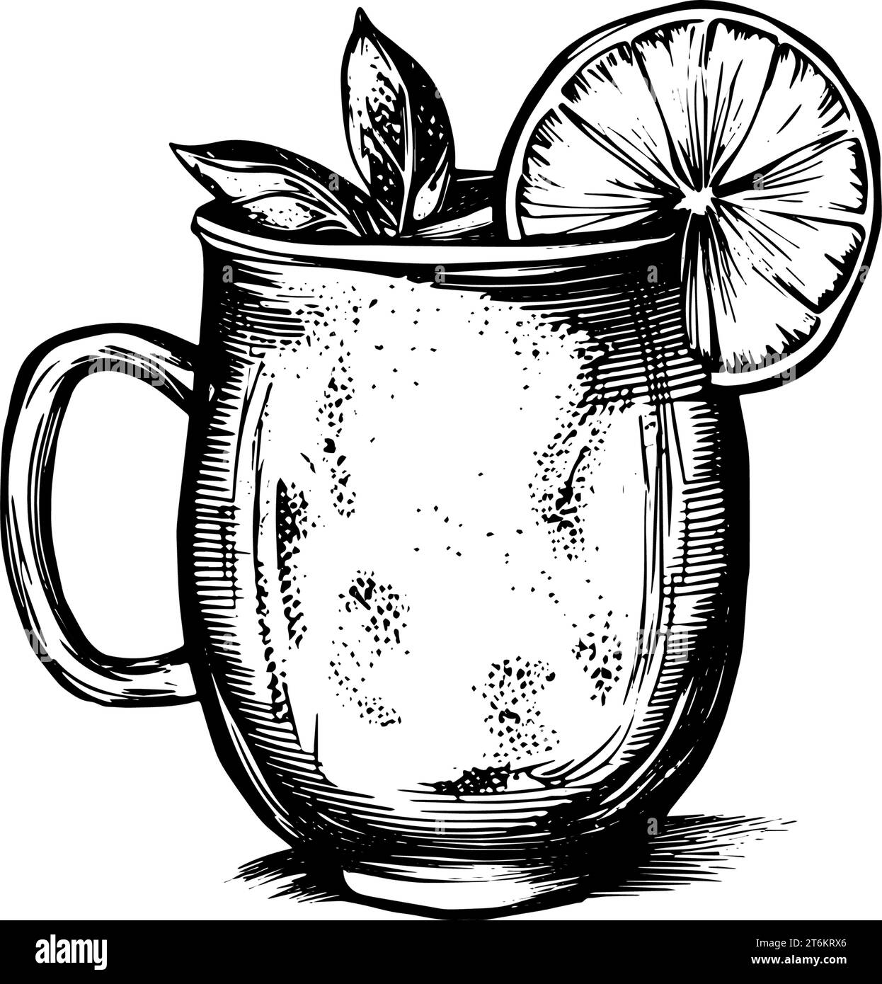 Moskau Mule Hand Gezeichnet Getränk Vektor Illustration Stock ...