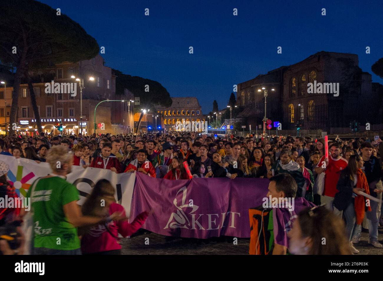 11/11/2023 Rom: Parade von Studierenden, die in Italien Erasmus ...