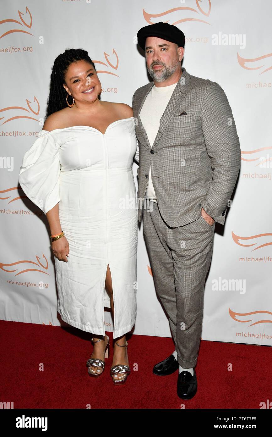 Michelle Buteau, left, and Gijs van der Most attend the Michael J. Fox ...