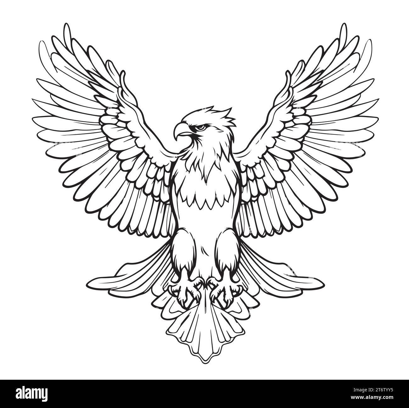Adler heraldische Skizze Hand gezeichnet Vektor-Illustration Wild Birds ...
