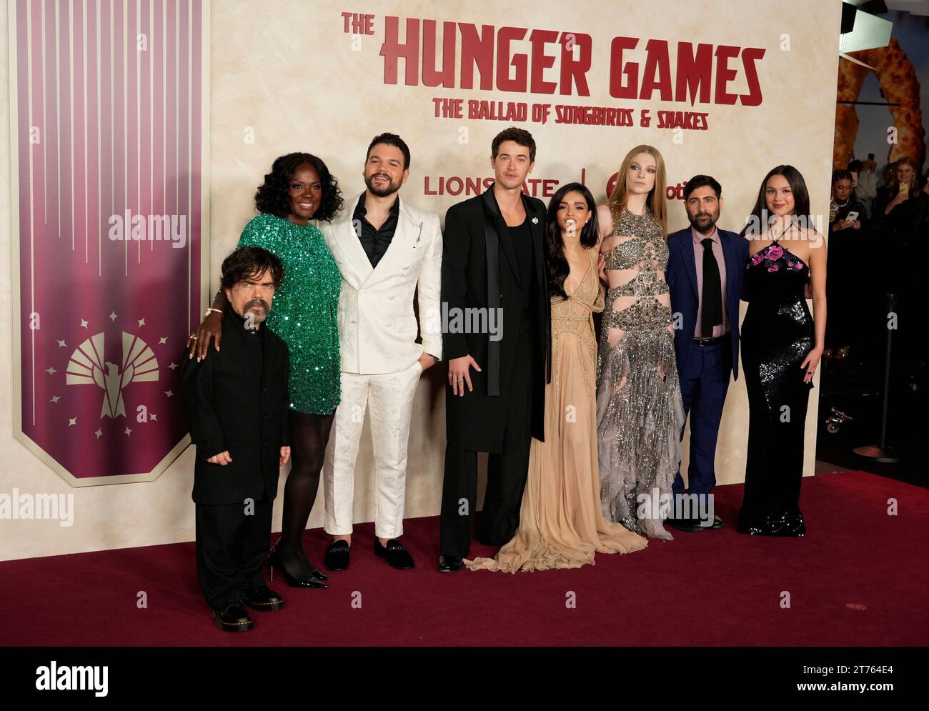 From left to right, "The Hunger Games: The Ballad of Songbirds & Snakes" cast members Peter ...