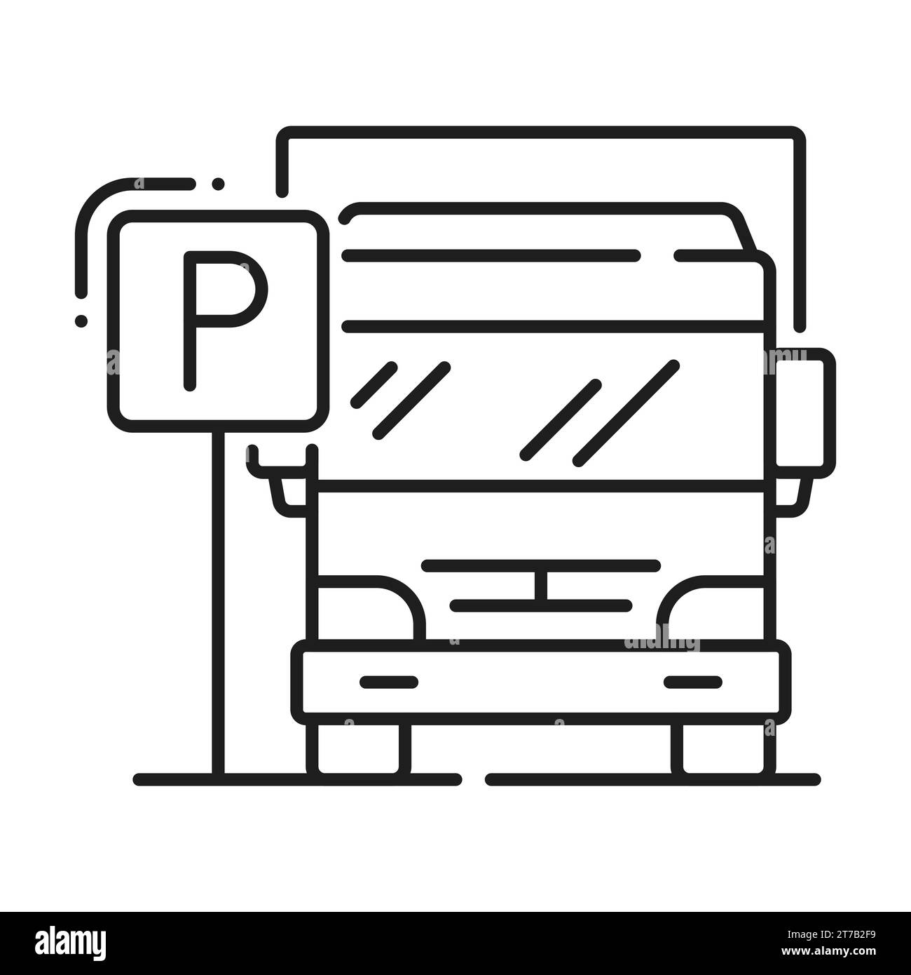 LKW-Parkliniensymbol, Garagenservice oder Parkservice-Symbol in ...