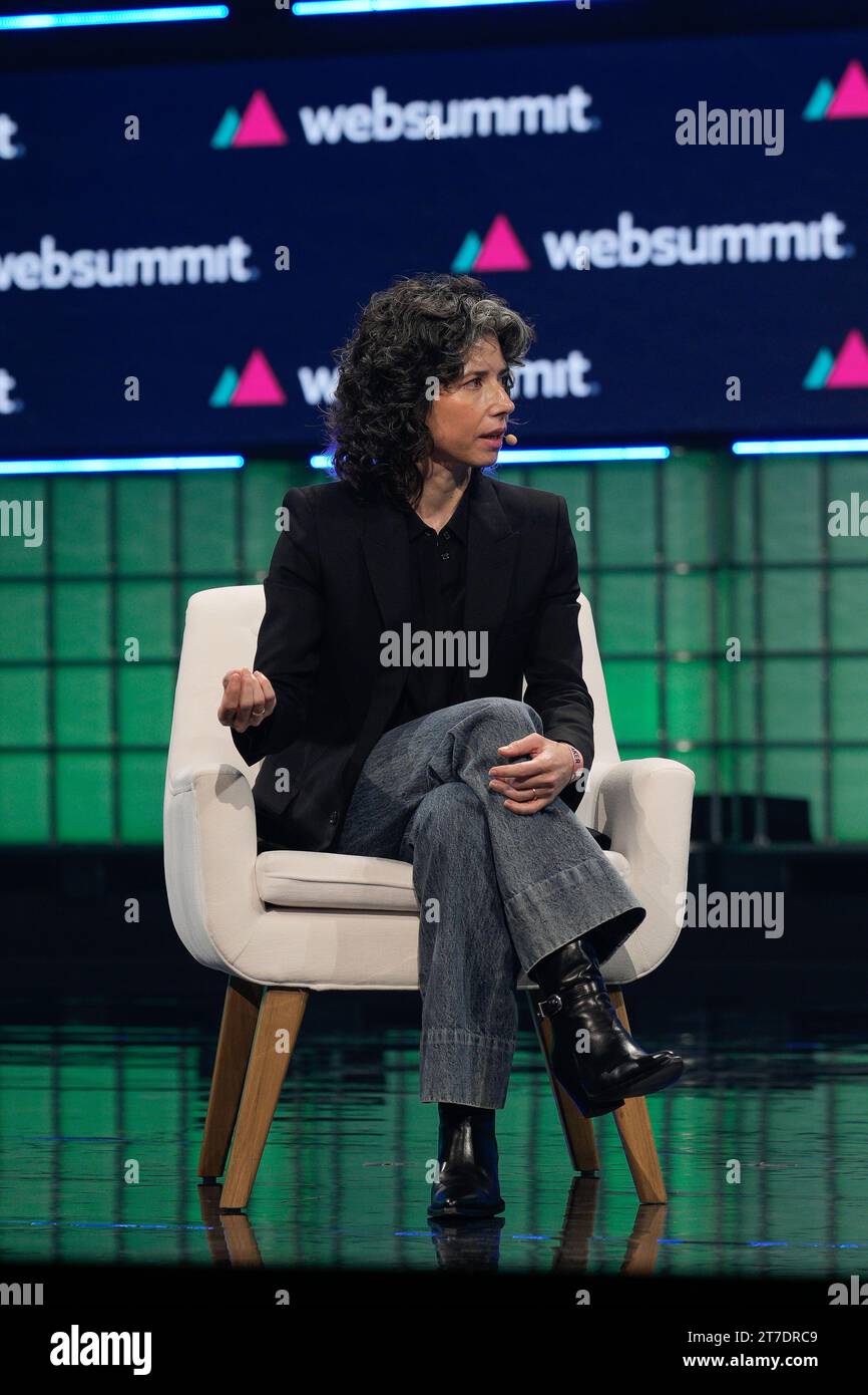 Lissabon, Portugal. November 2023. Meredith Whittaker, Präsidentin von ...