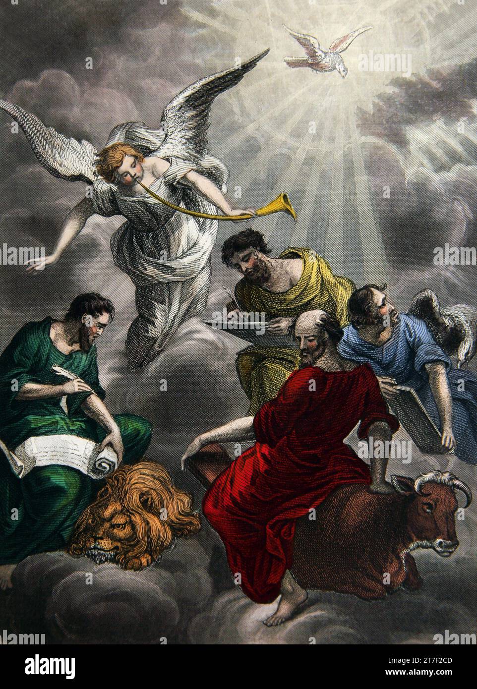 Illustration der vier Evangelisten Matthäus, Markus, Lukas und Johannes ... Illustration der vier Evangelisten Matthäus, Markus, Lukas und Johannes ...