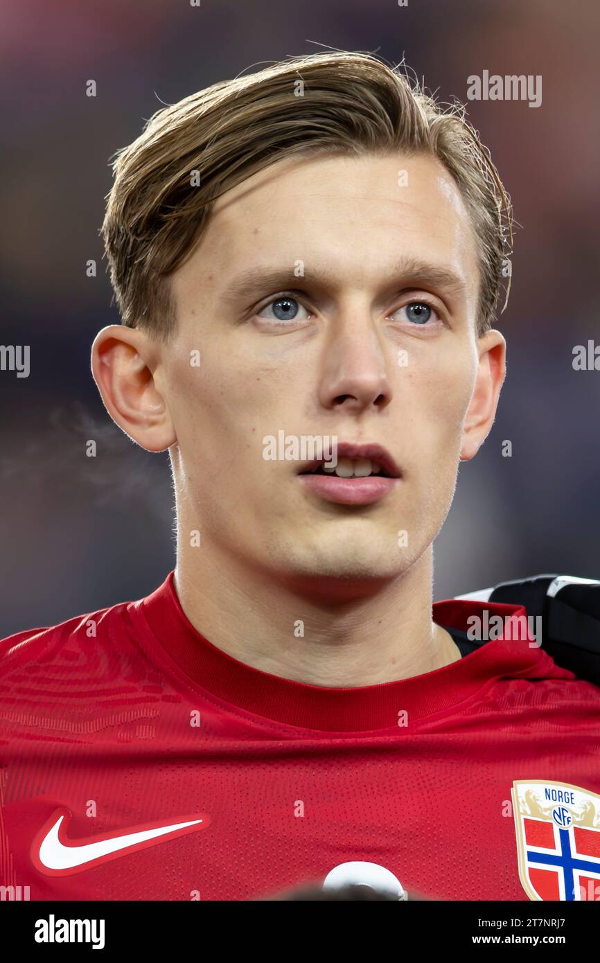 Oslo, Norwegen 16. November 2023 Marcus Holmgren Pedersen aus Norwegen und Feyenoord fc während ...