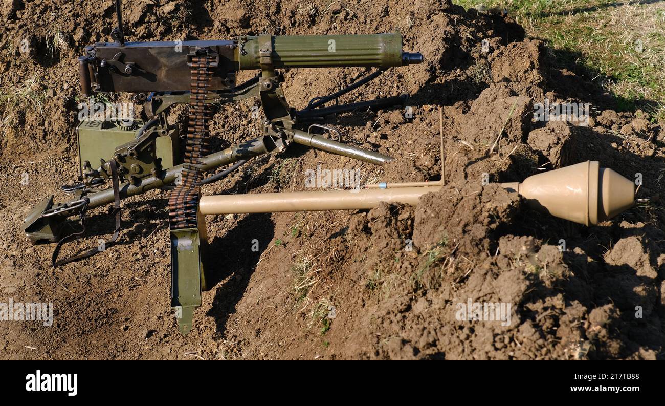Das M1919 Browning ist ein mittelgroßes Maschinengewehr mit Kaliber .30 ...