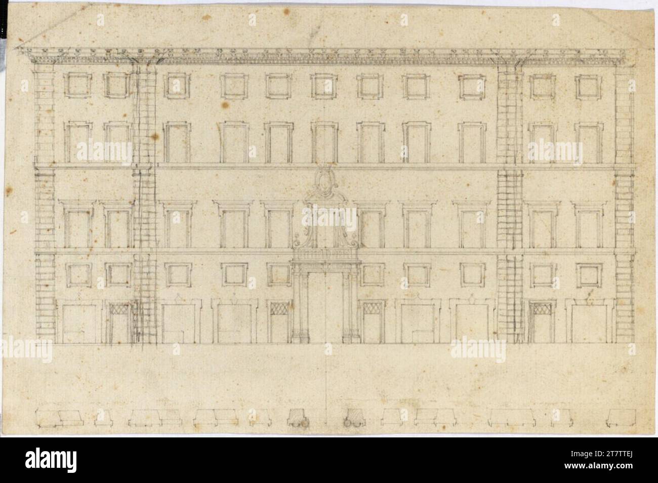 Francesco Borromini (Zeichner in) Roma, Palazzo Falconieri, Fassade ...