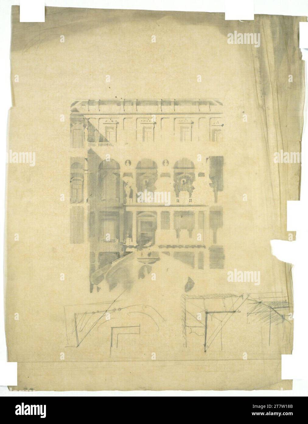 Carl von Hasenauer Wien I, Hofburg, neue Burg, Corps de Logis, Entwurf ...