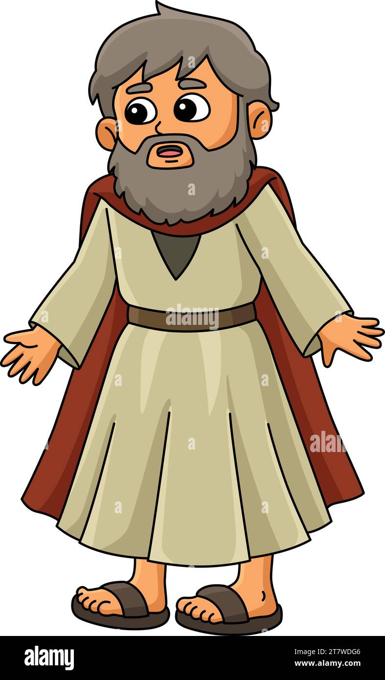 Moses Cartoon Farbige Clipart-Illustration Stock-Vektorgrafik - Alamy