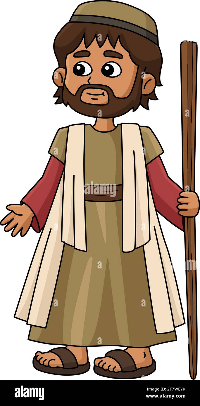 Joseph Cartoon Farbige Clipart-Illustration Stock-Vektorgrafik - Alamy