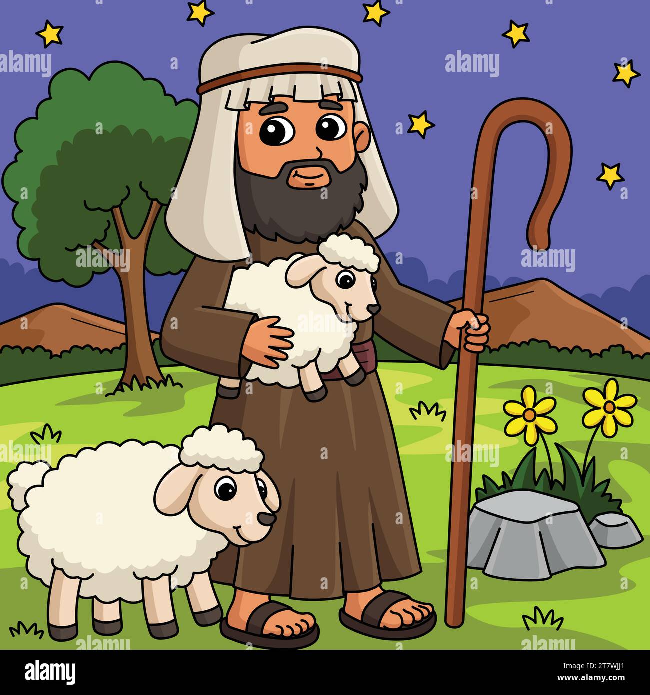 Schäfer cartoon schafe Stock-Vektorgrafiken kaufen - Alamy
