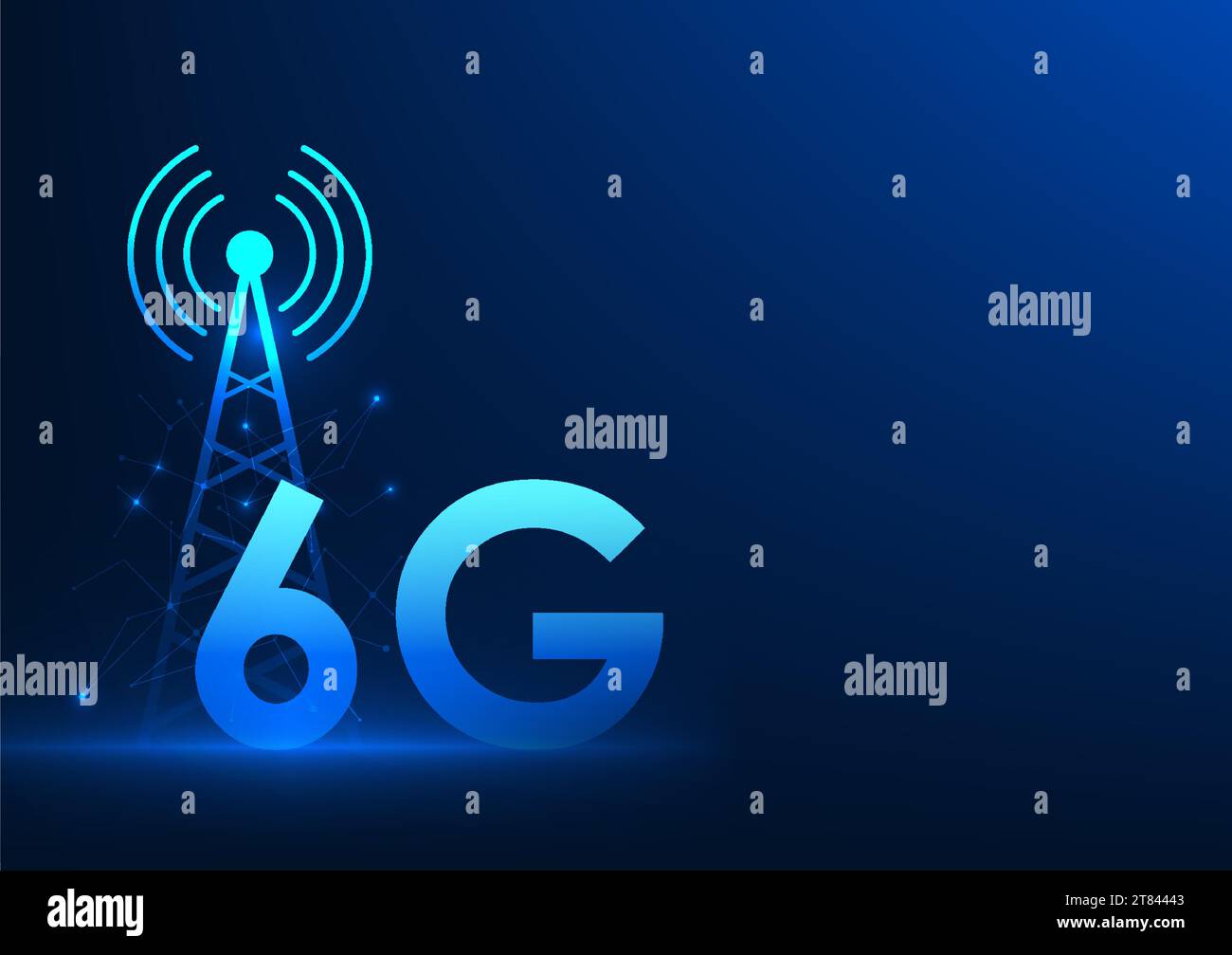 Telekommunikationstechnologie, der Signalturm auf der Vorderseite ist ...