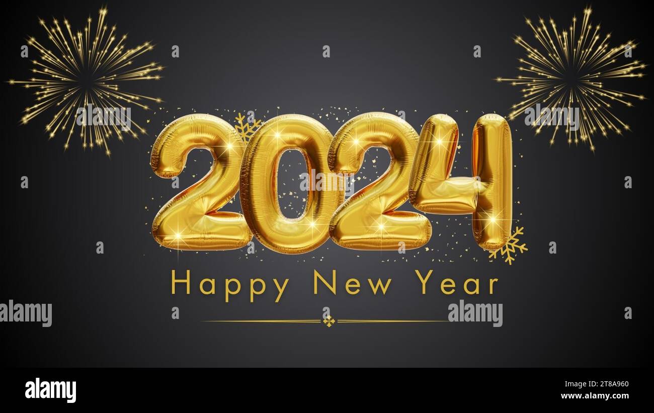 Frohes neues jahr 2024 karte Stock-Vektorgrafiken kaufen - Alamy