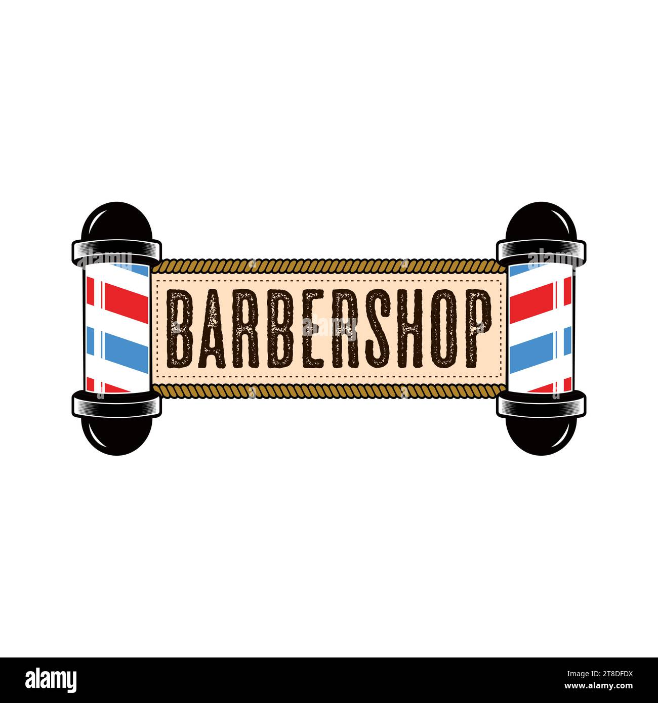 Barber Pole Cartoon Vektor-Symbol Illustration. Barber Shop Tools ...