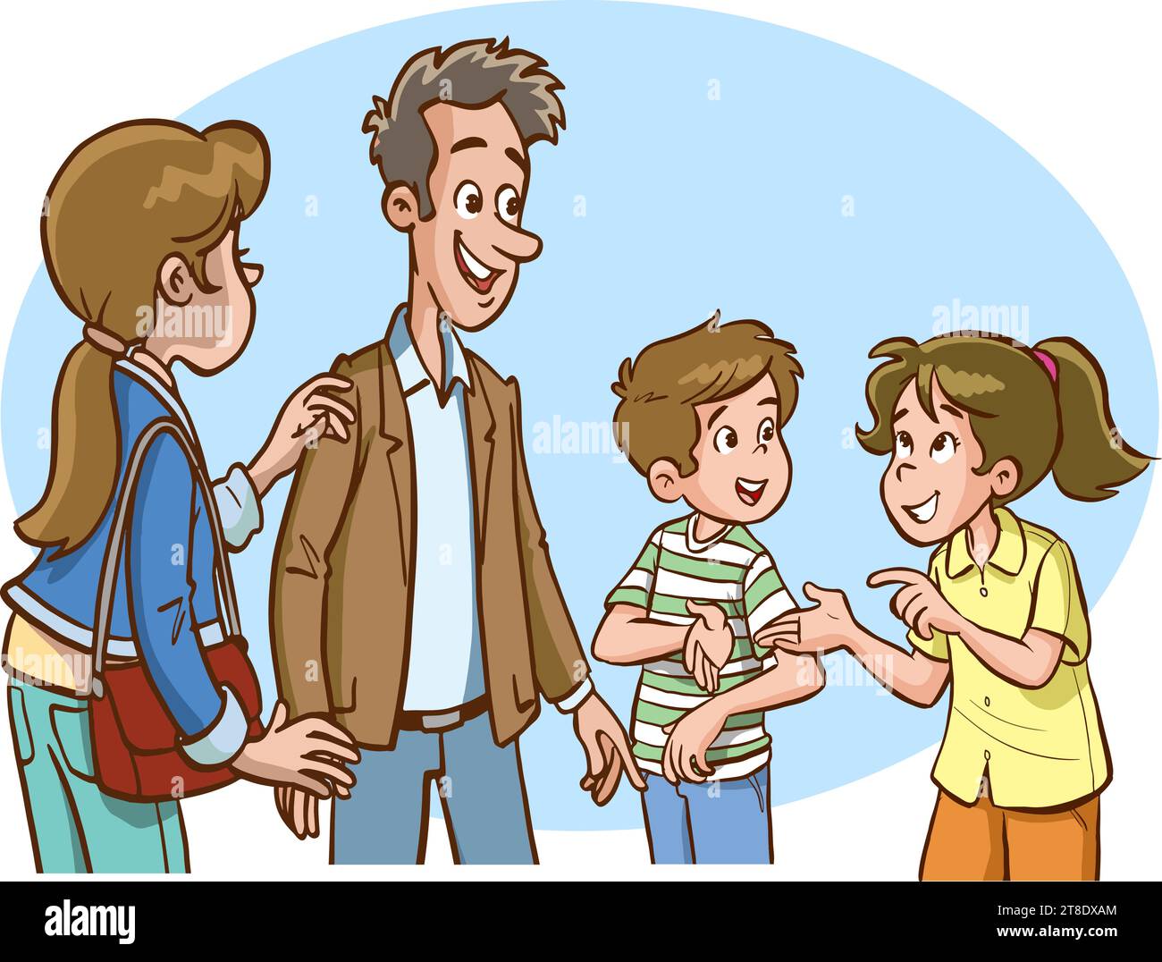 Eltern und teenager tochter Stock-Vektorgrafiken kaufen - Alamy