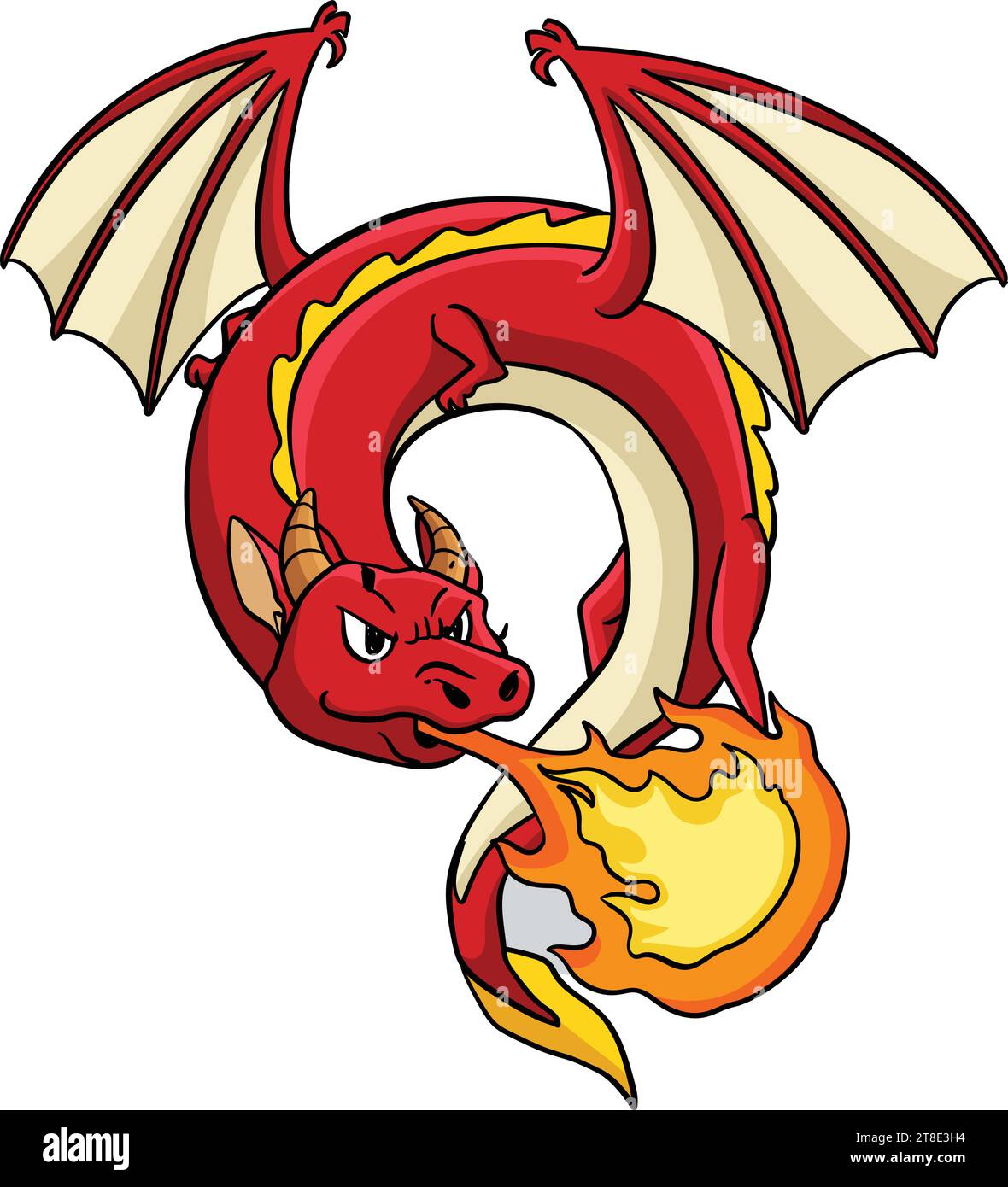 Knight Dragon Cartoon Farbige Clipart Illustration Stock-Vektorgrafik ...