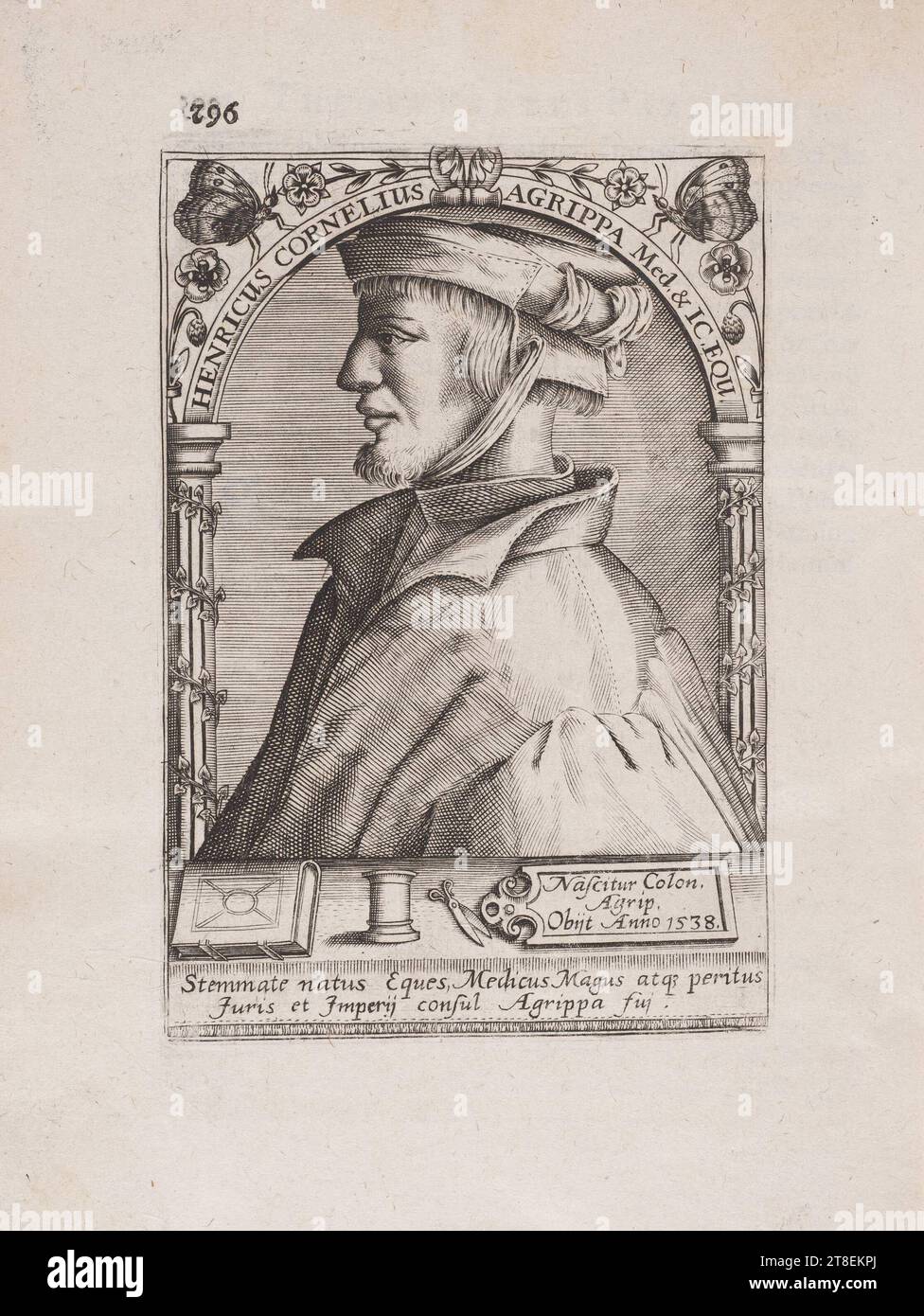 HENRICUS CORNELIUS AGRIPPA MED.& IC.EQU. Nascitur Colon. Agrip. Obijt ...