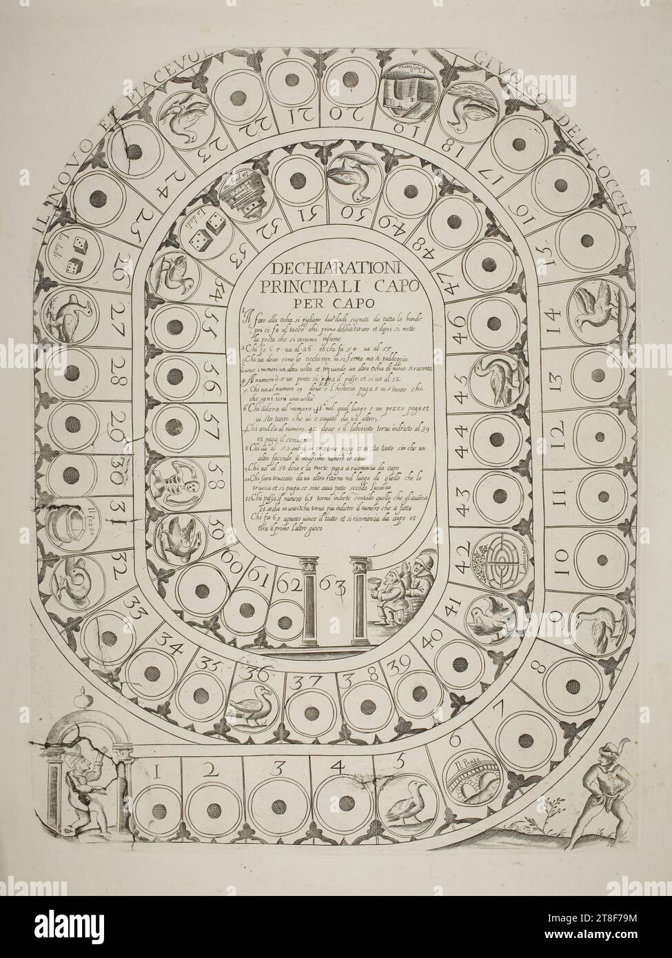 Gioco dell’Oca, No later than 1700, Graphic Art, Etching, Gioco dell ...