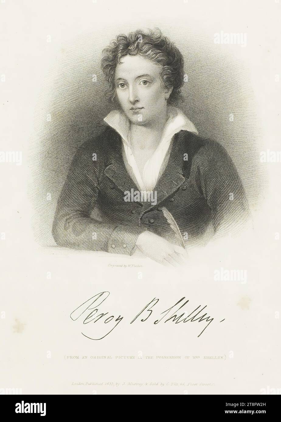 Stich von W. Finden. PERCY B. SHELLEY (AUS EINEM ORIGINALBILD IM BESITZ ...