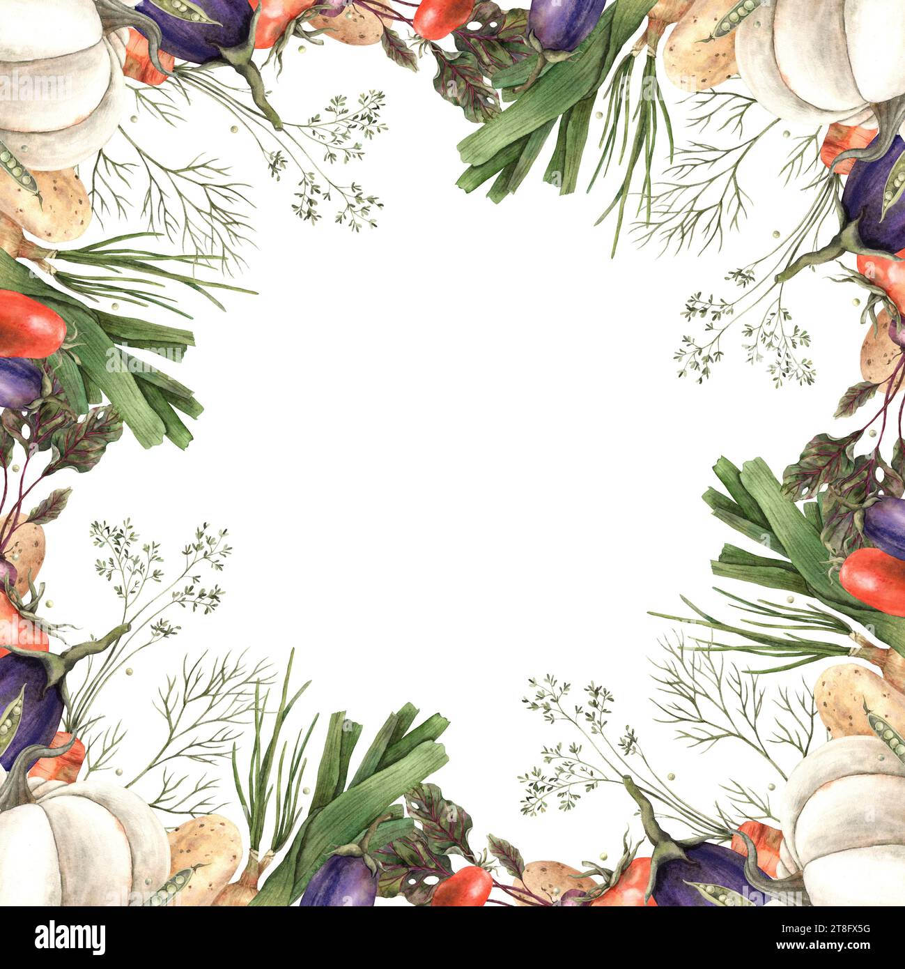 Border design fresh vegetables illustration -Fotos und -Bildmaterial in ...