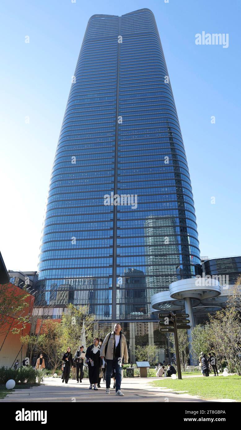 330-meter-high Azabudai Hills, Japan's tallest tower is pictured in ...