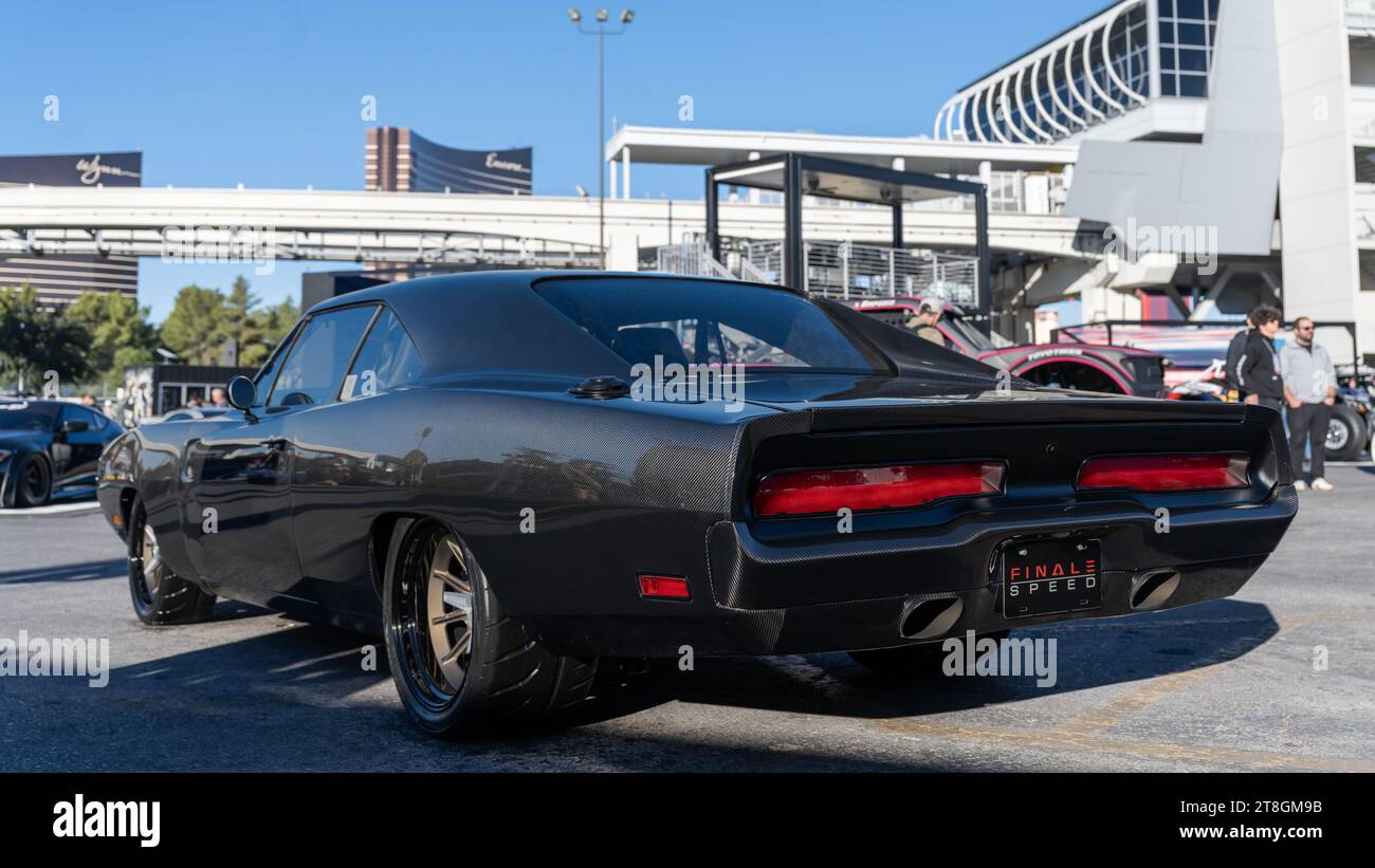 LAS VEGAS, NV/USA - 2. NOVEMBER 2023: EIN 1970 DODGE CHARGER. Bauherr ...