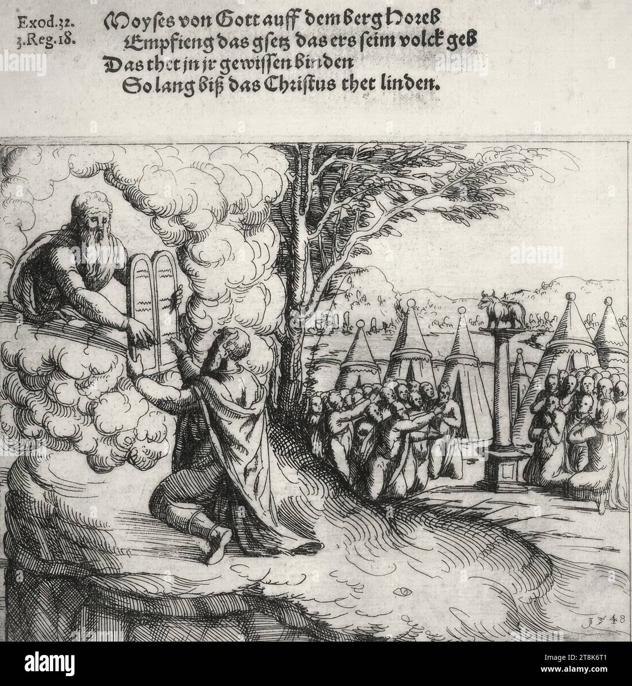 Moses erhält die Gesetzentafeln, Peter Pereny, Vorwort und Eingang zu ...