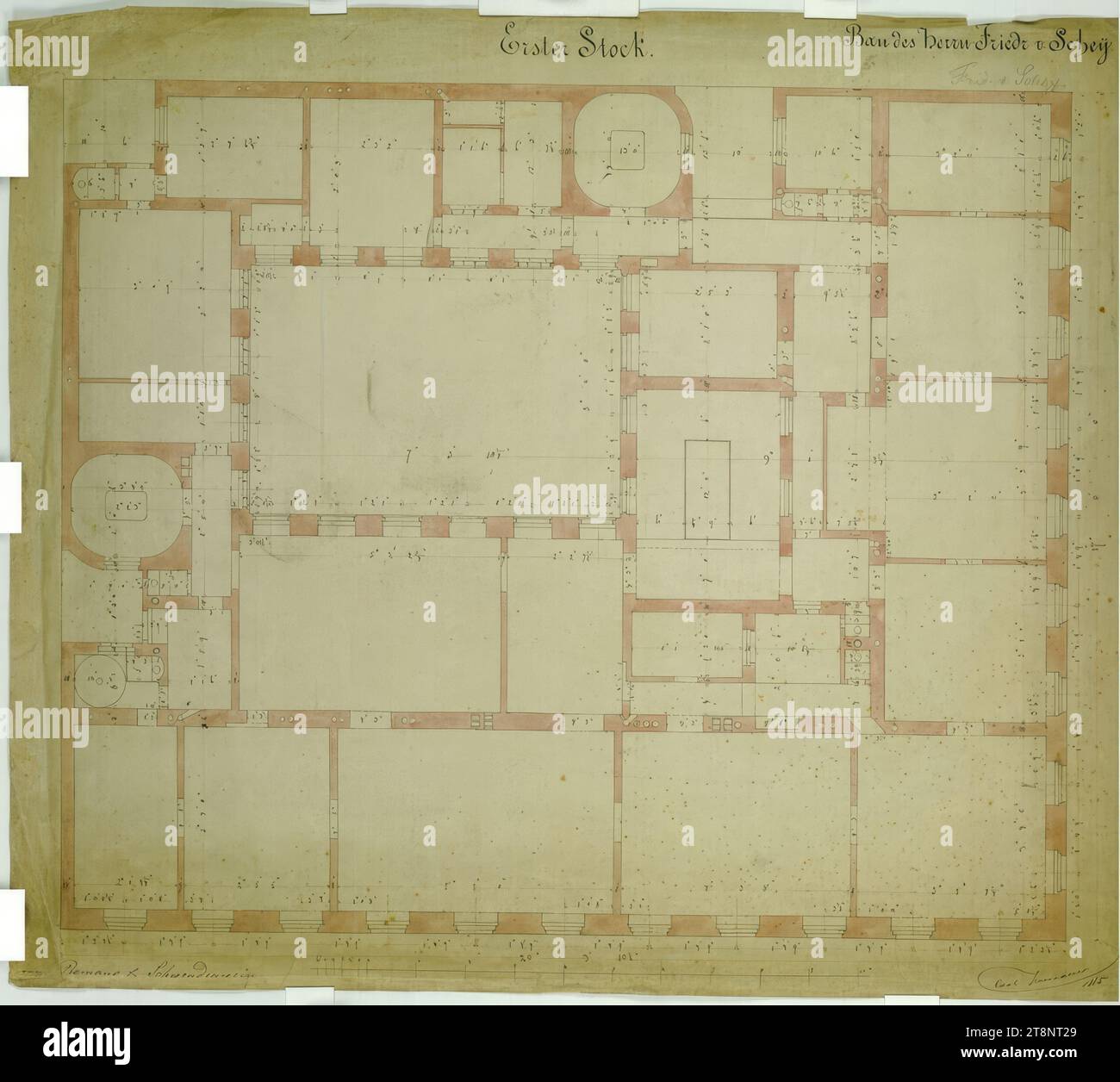 Wien I, Haus Friedrich von Schey, 1. Stock, Grundriss, Carl von ...