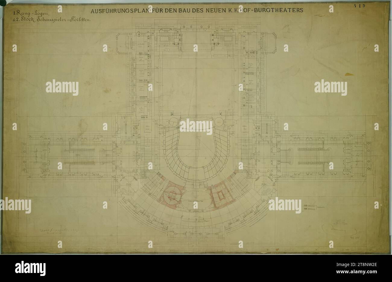 Wien I, Burgtheater, 1. Stock, Grundriss, Carl von Hasenauer (Wien 1833 ...