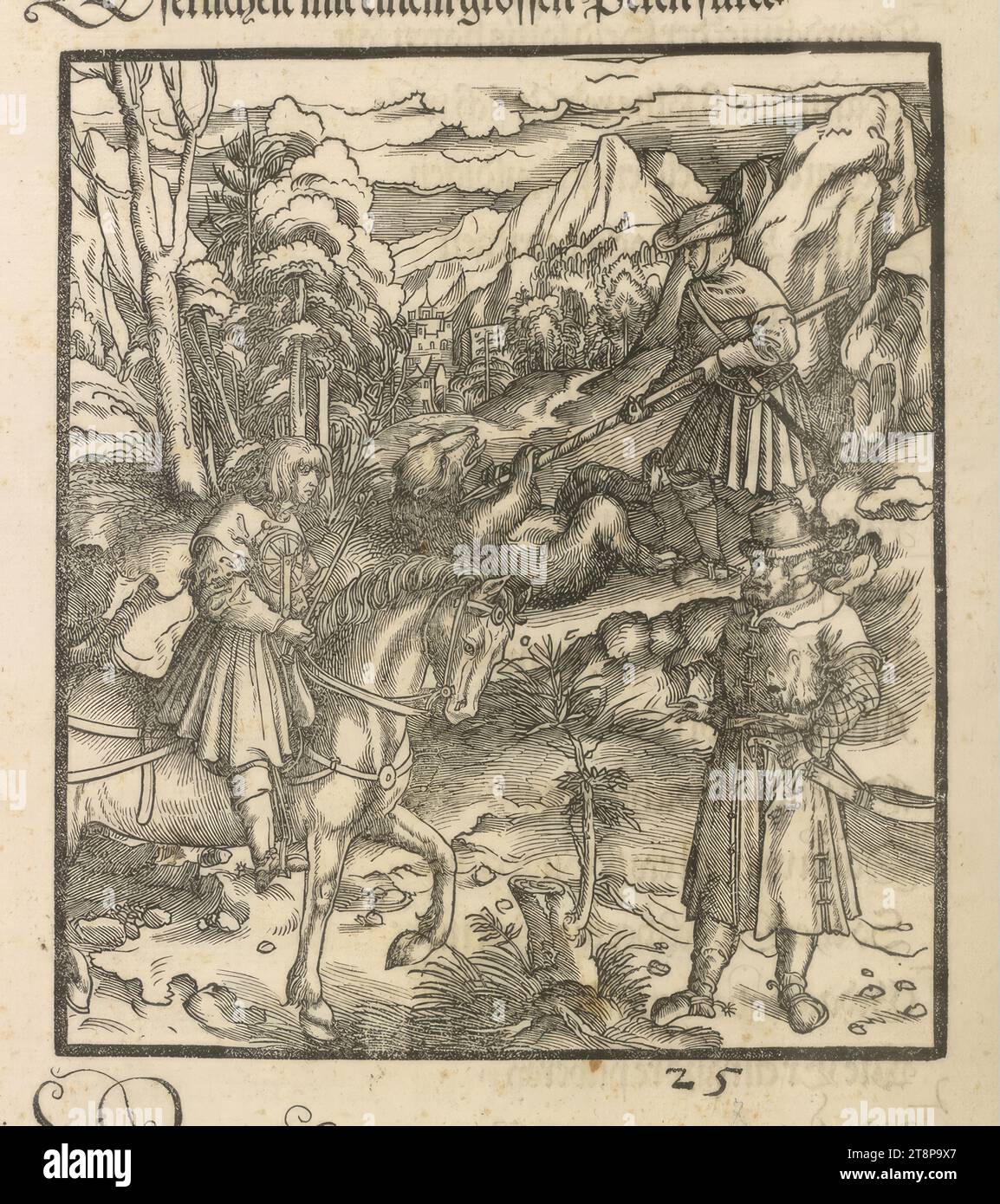 Theuerdank: Bild 27 - Theuerdank tötet einen großen Bären, die ... Theuerdank: Bild 27 - Theuerdank tötet einen großen Bären, die ...