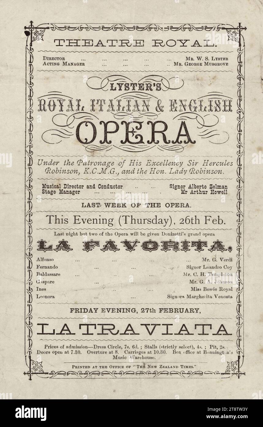 Theatre Royal (Wellington, Neuseeland): Lysters Royal Italian & English ...