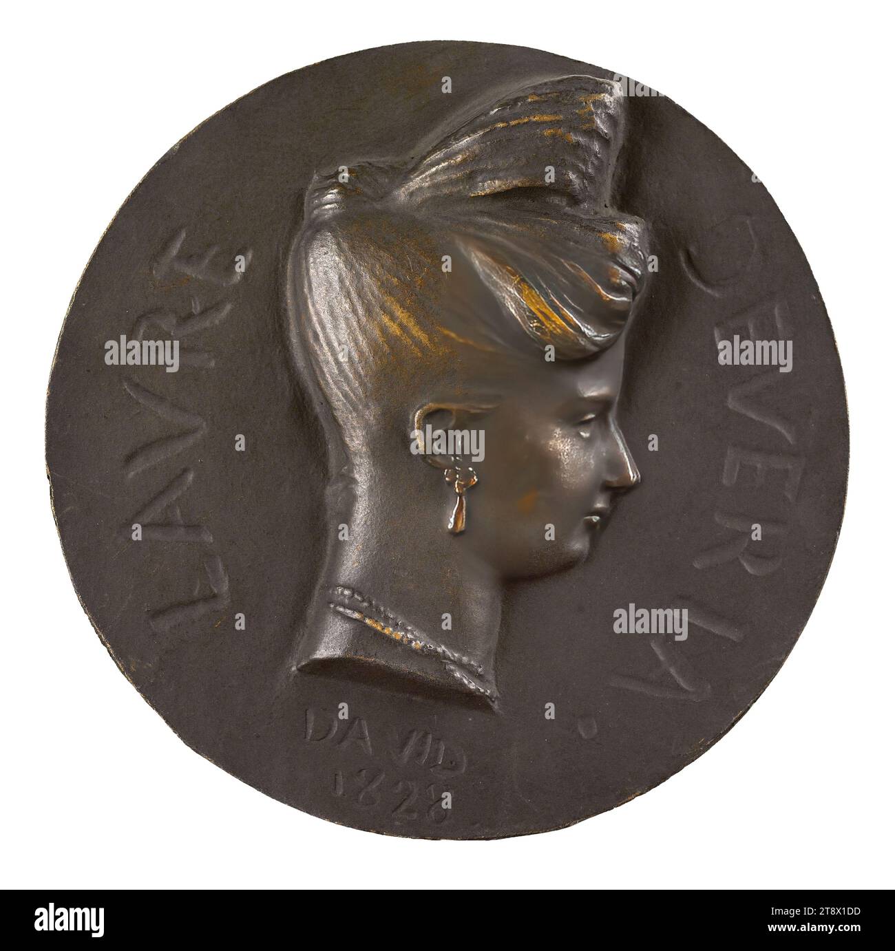 Porträt von Laure Dévéria, Schwester von Eugène Dévéria, David d'Angers ...