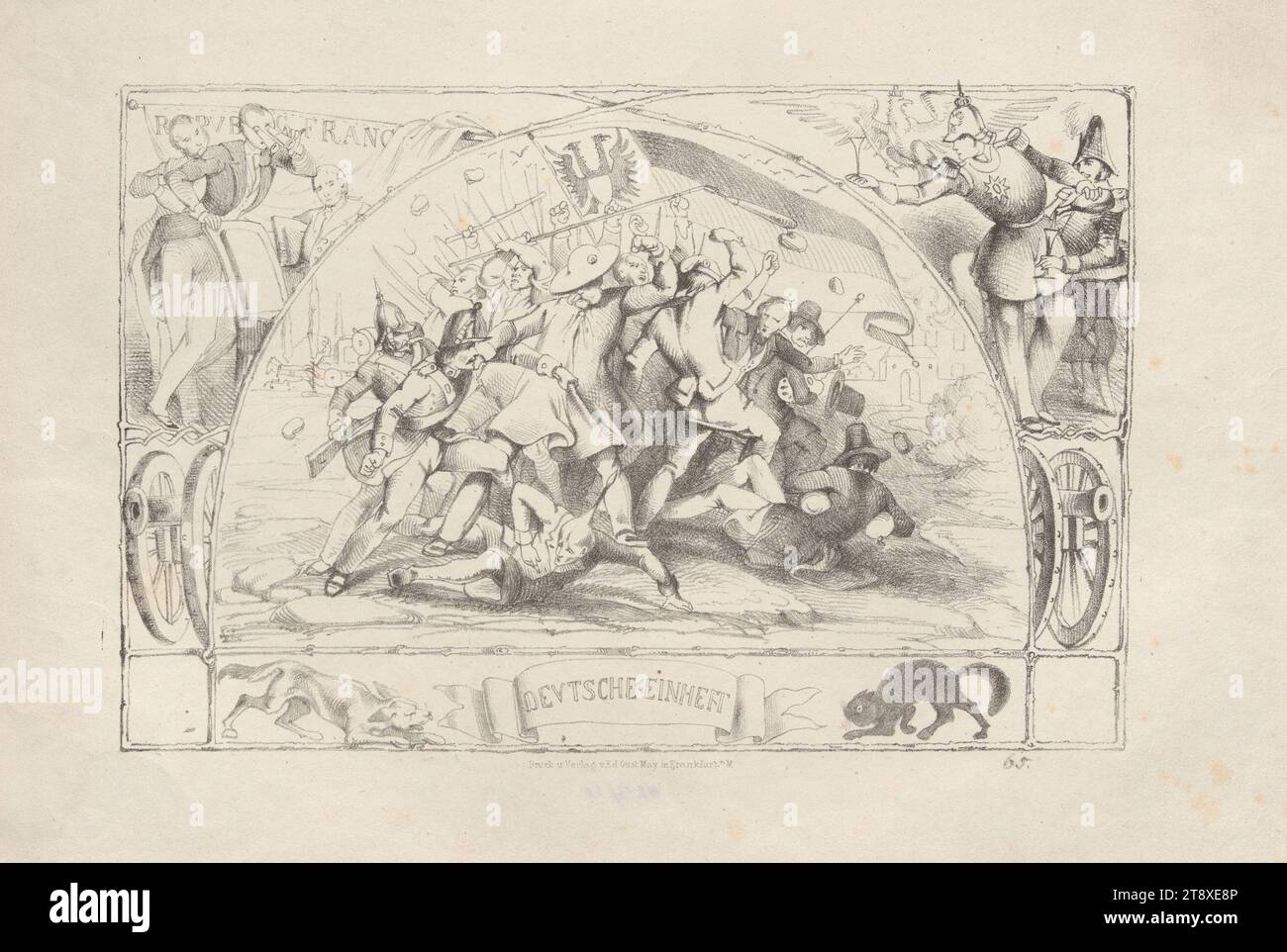 DEUTSCHE EINHEIT' (Karikatur der Revolution 1848), Eduard Gustav May ...