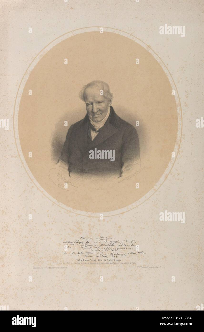 Alexander von Humboldt, Rudolf Hoffmann, Lithograph Joh. Haller ...