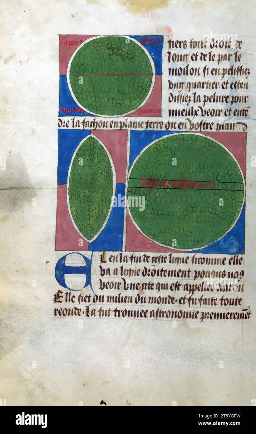 Gossouin of Metz, Image du Monde, drei Diagramme der Erdteilung, Chi ...