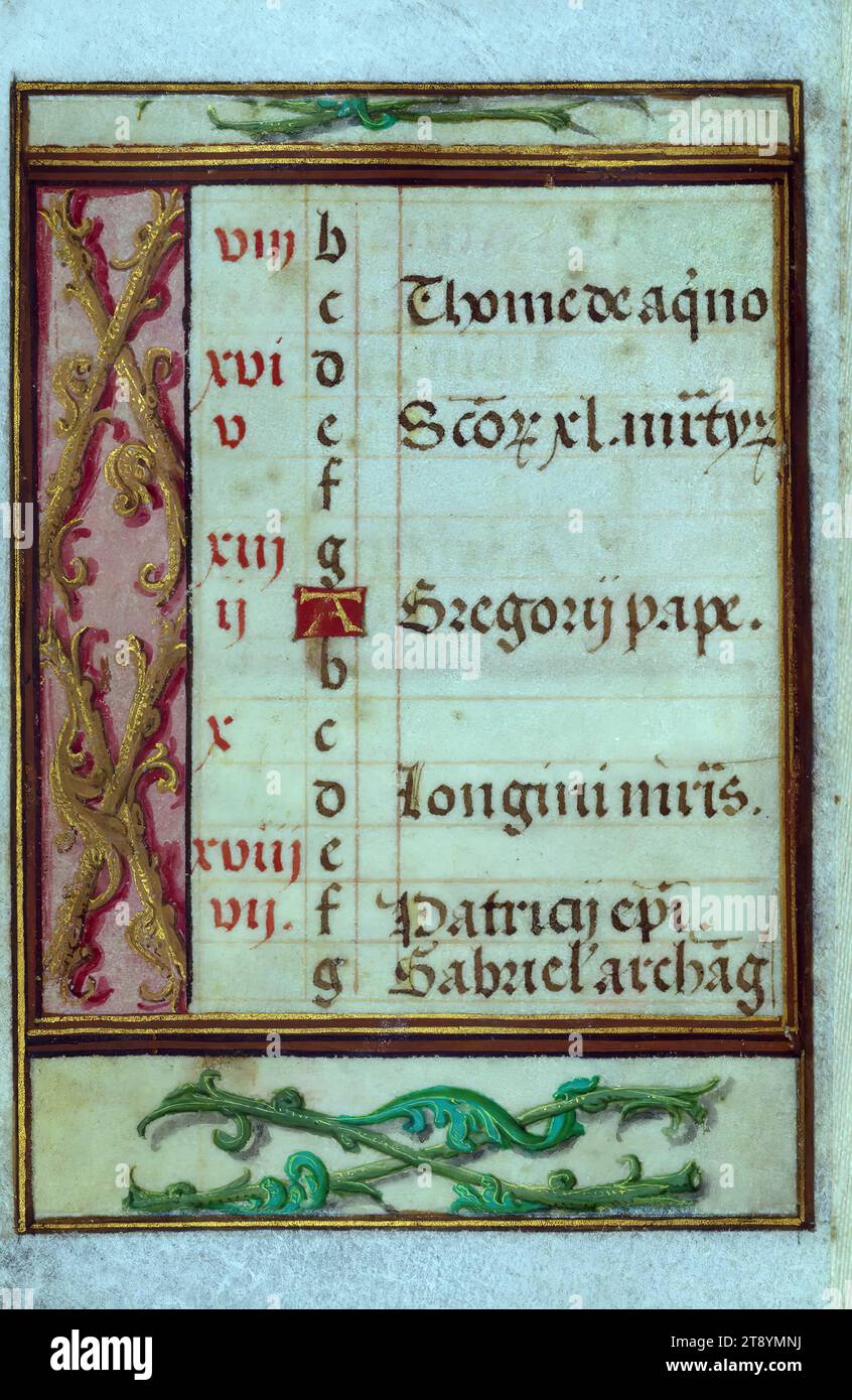 Gebetsbuch (Fragment), Kalender, dieses Gebetsbuch wurde ca. 1520-30, wahrscheinlich in Brüssel ...