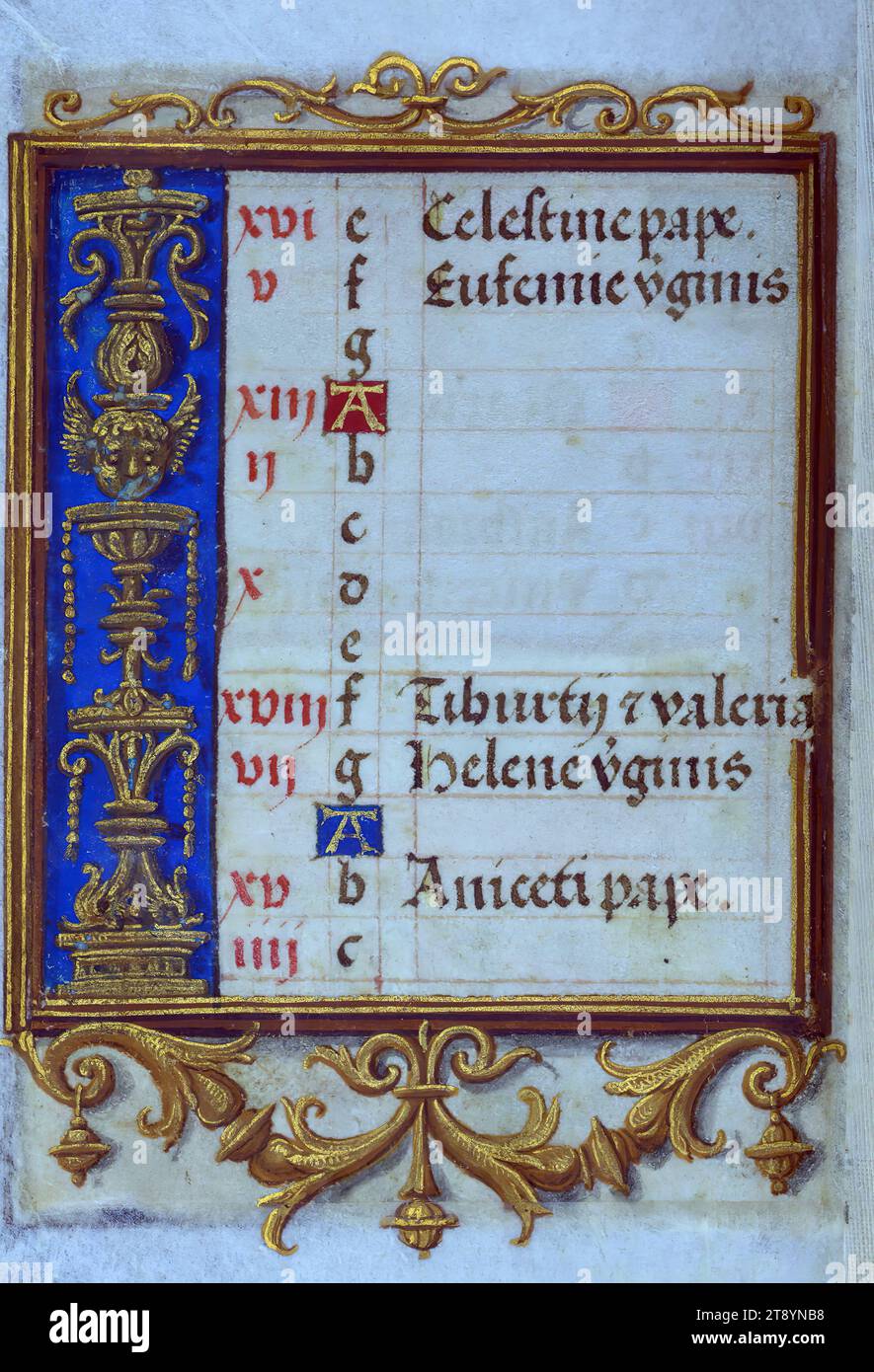 Gebetsbuch (Fragment), Kalender, dieses Gebetsbuch wurde ca. 1520-30, wahrscheinlich in Brüssel ...