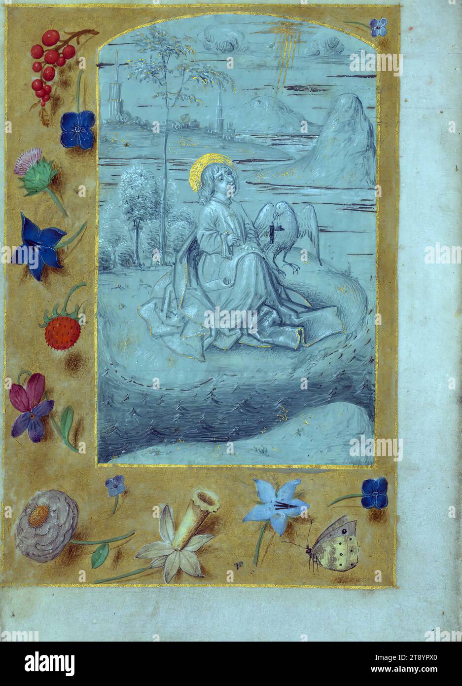 Stundenbuch (Nutzung von Rom), St. John on Patmos, das im 15 ...