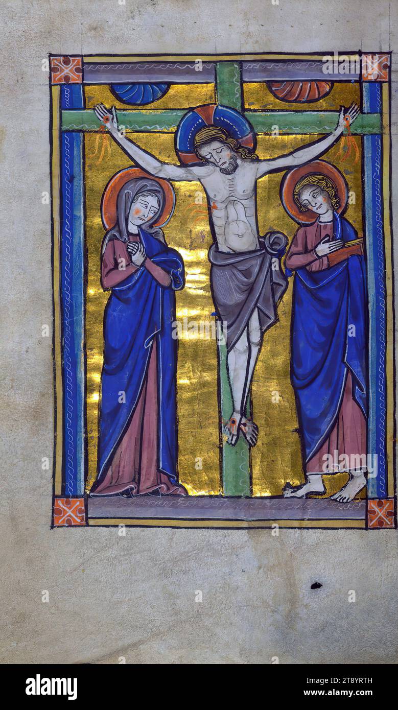 Psalter und Büro der Toten, Kreuzigung, datiert aus ca. 1265–80 enthält dieses Manuskript zwölf ...