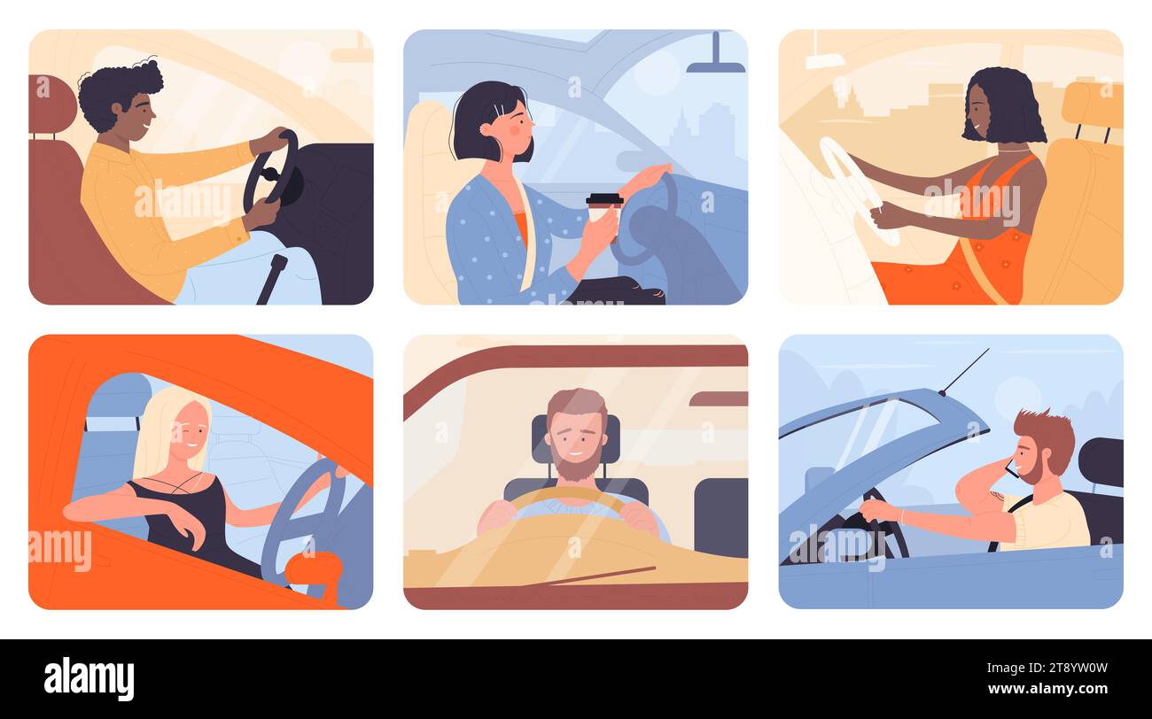 Man drive car cartoon -Fotos und -Bildmaterial in hoher Auflösung – Alamy