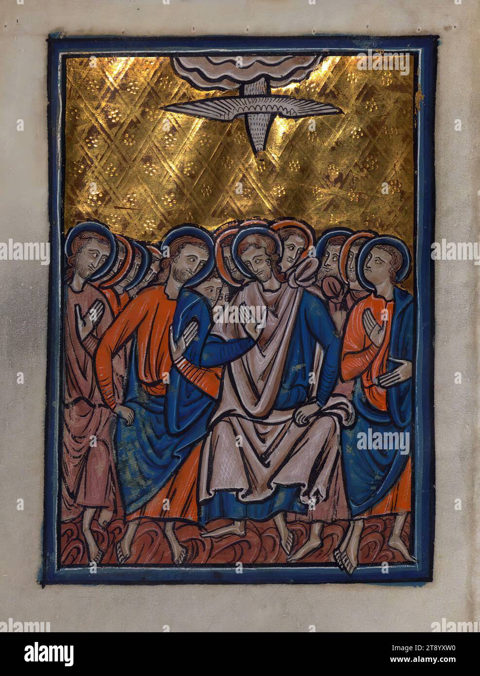 Beleuchtetes Manuskript, Bibelbilder von William de Brailes, Pfingsten ...