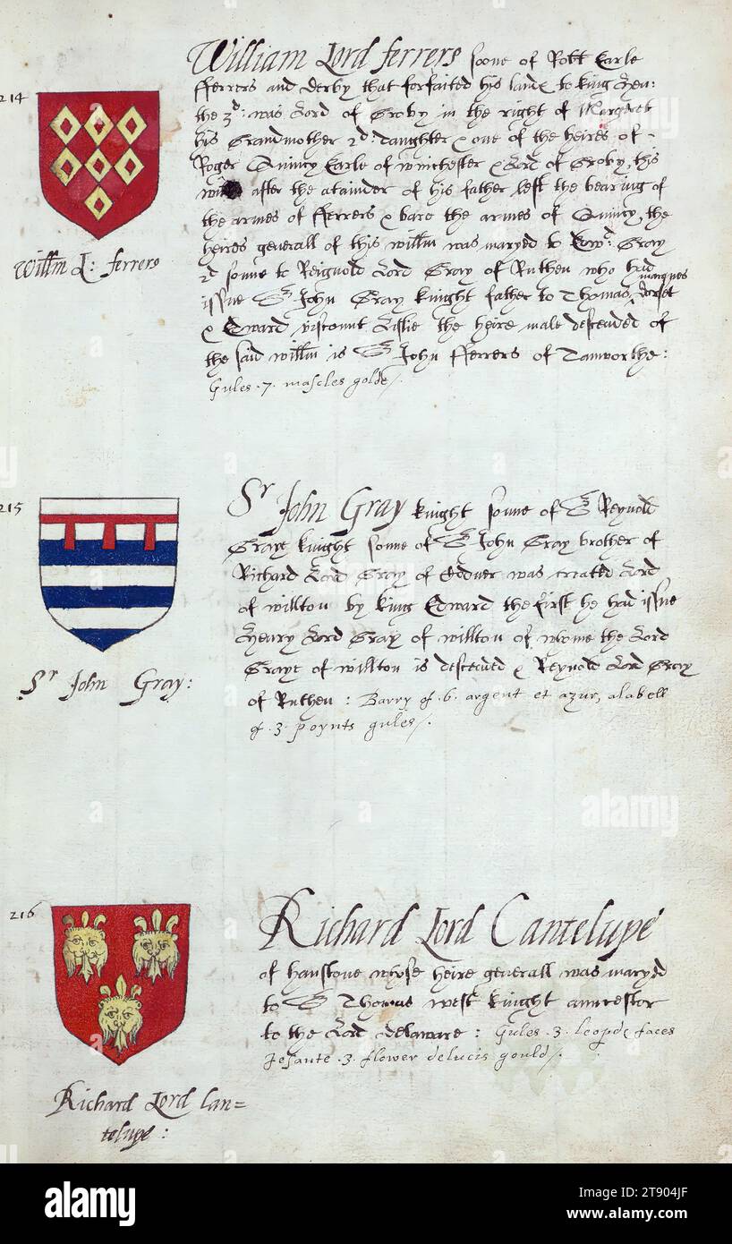 Buch der englischen Heraldik, Wappen von William Lord ferrers, Sir John ...