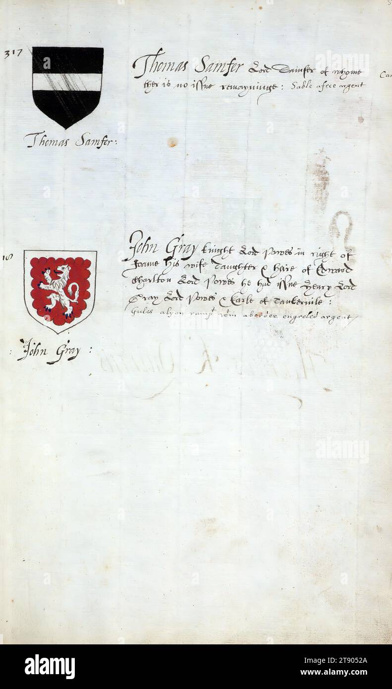 Buch der englischen Heraldik, Wappen von Thomas Samfer und John Gray ...
