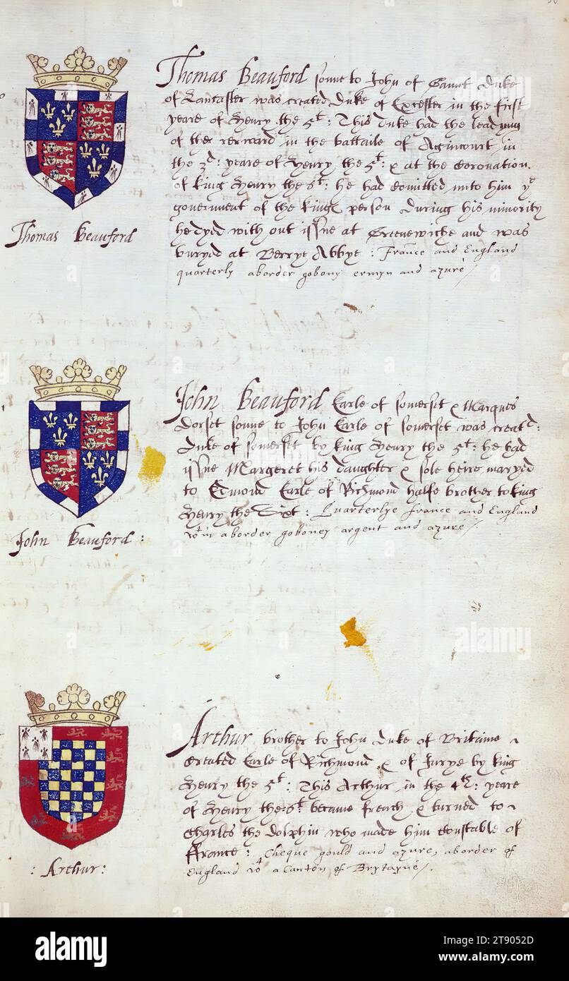 Buch der englischen Heraldik, Wappen von Thomas Beauford, John Beauford ...