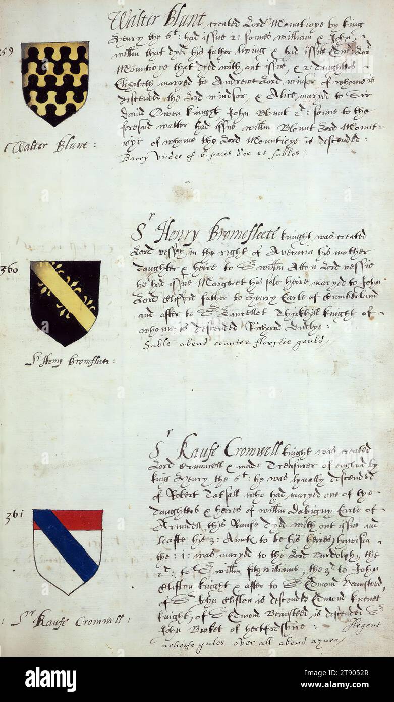 Buch der englischen Heraldik, Wappen von Walter Blunt, Sr Henry ...